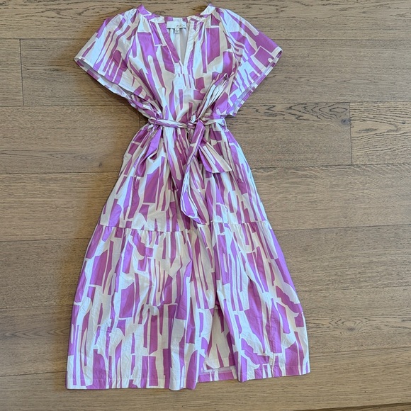 Pinch | Dresses | Pinch Purple And Cream Midi Dress | Poshmark